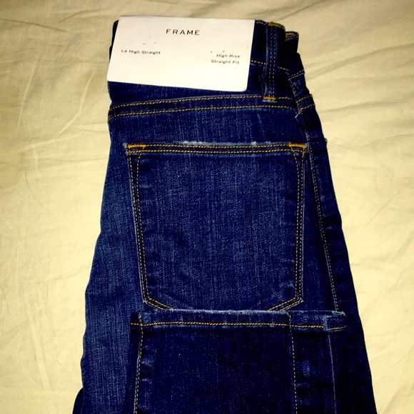 Frame Denim | Jeans | Frame Le High Straight Leg Jeans Snap Hem Meribel ...